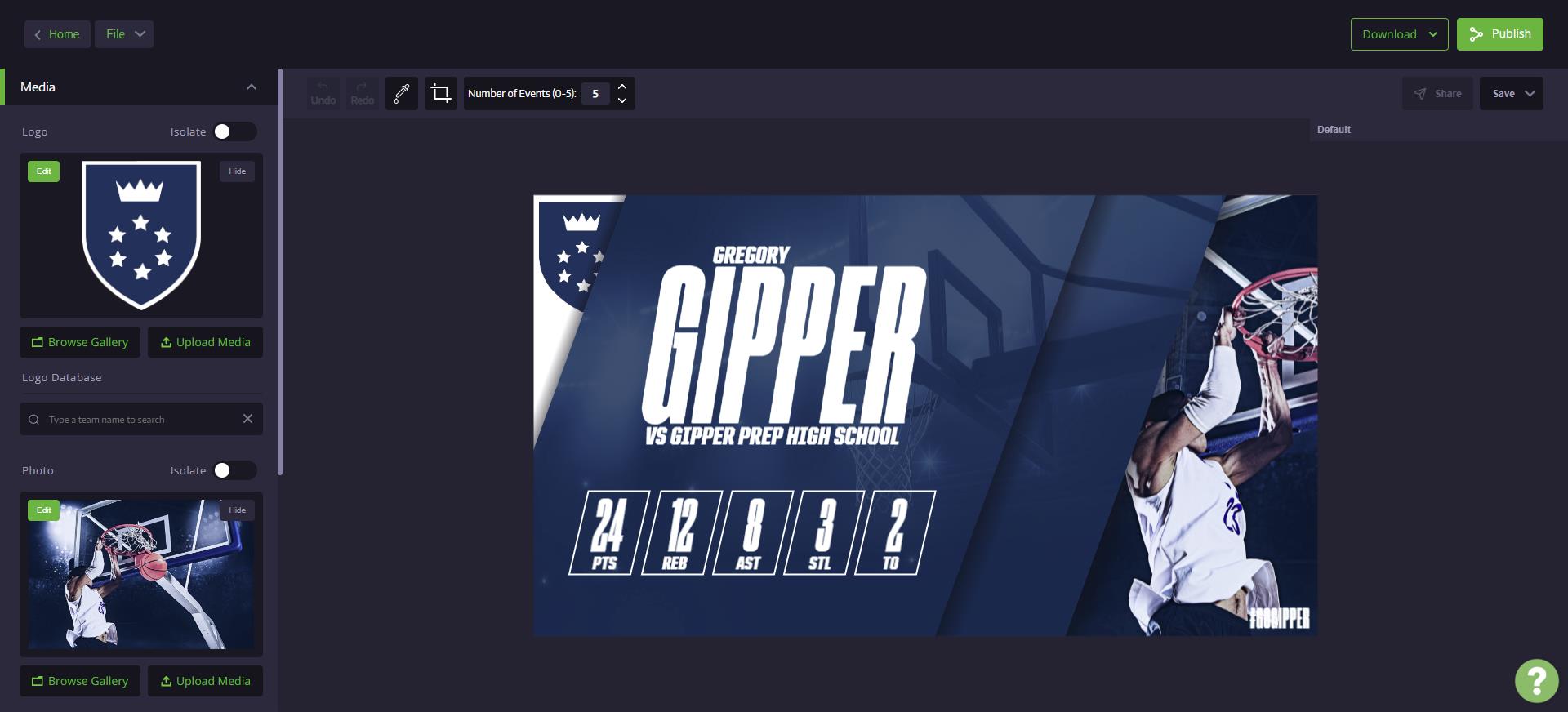 Create Player & Team Stat Graphics | Gipper